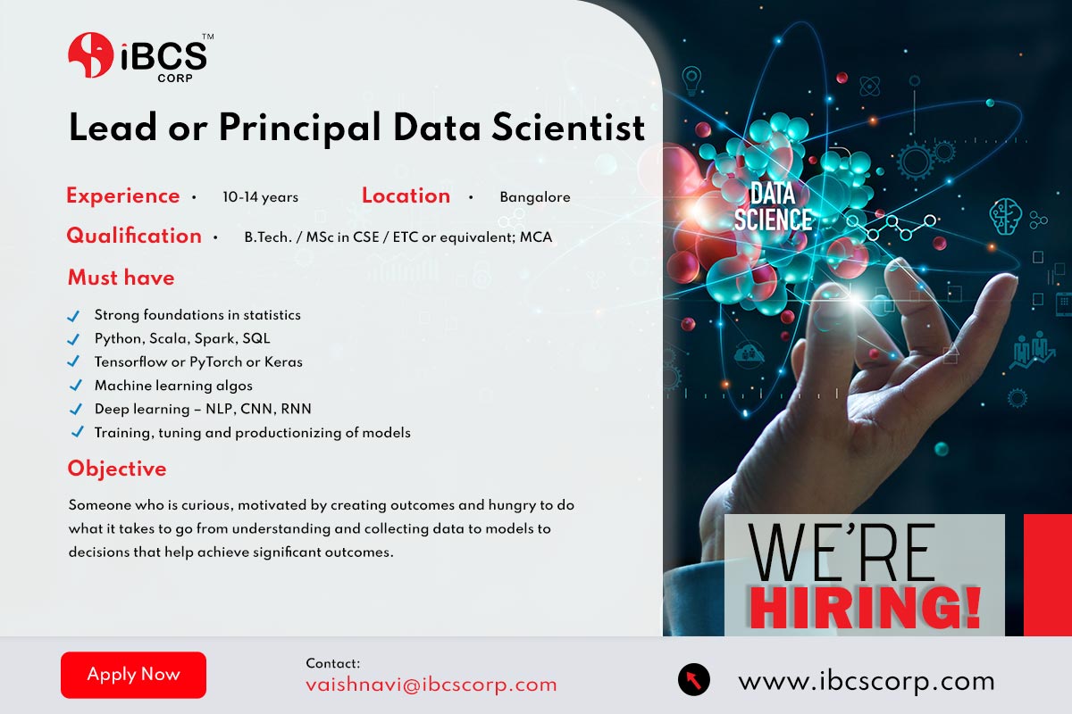 Lead or Principal Data Scientist | ibcscorp.com